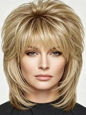 Wiwige | Hair | New Wiwige Short Layered Blonde Wig With Bangs Shaggy ...